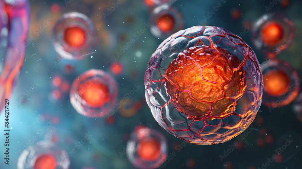 Human Cell with visible nucleolus and chromatin Stock Illustration ...