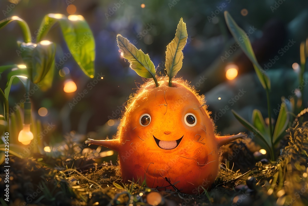 Full body shot of carrot with smile eyes is smiling glow all Quills ...