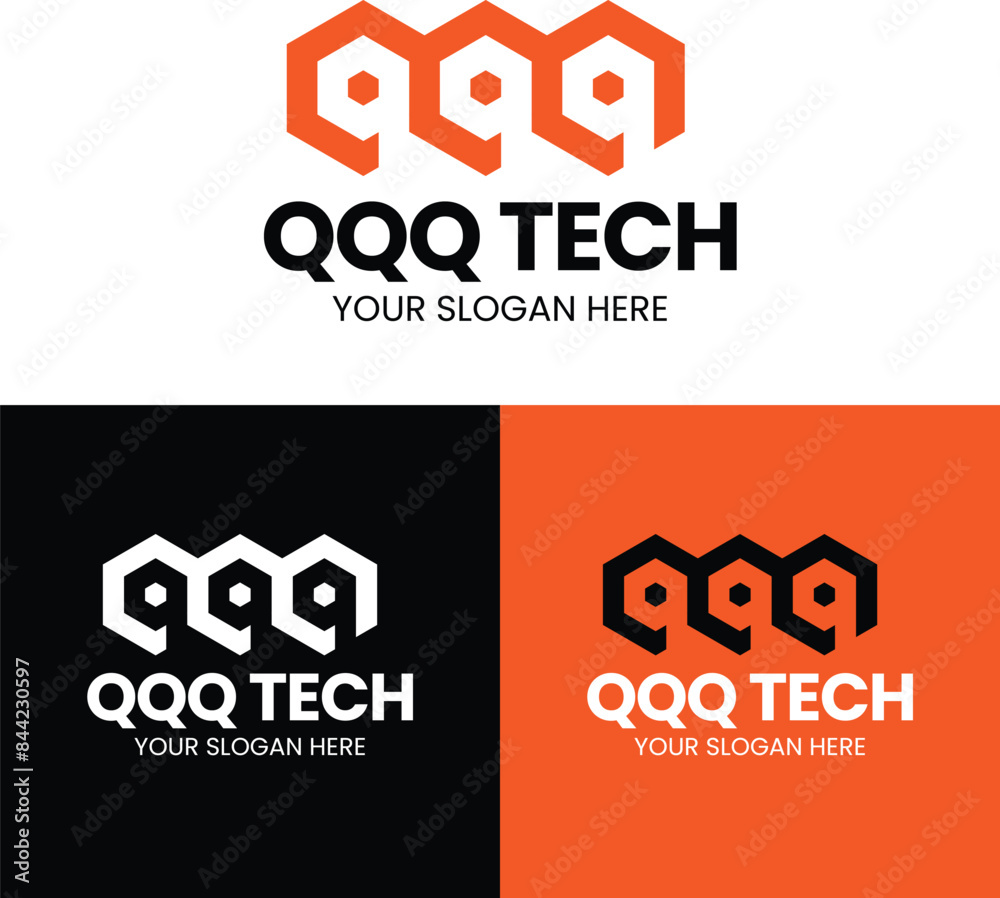 Q3, QQQ tech, qqq logo, qqq minimal logo, qqq modern logo, tech logo, alphabet logo, modern tech ...
