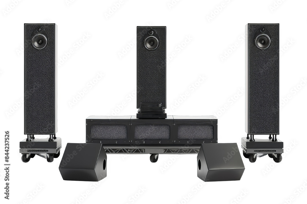 High-quality home theater speaker system with subwoofers and surround ...