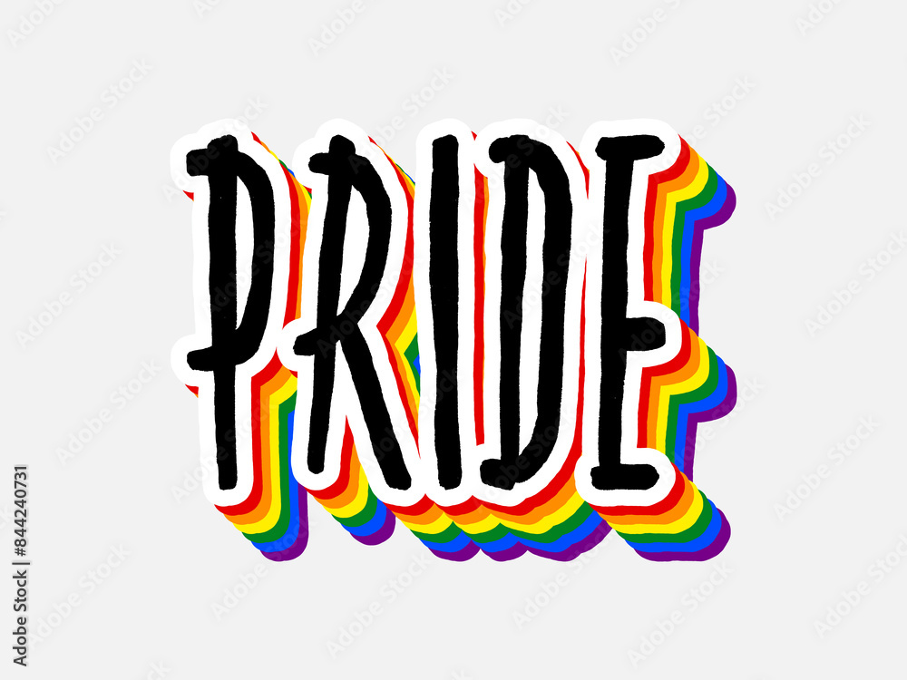LGBT pride art on white background. template for poster, social network ...