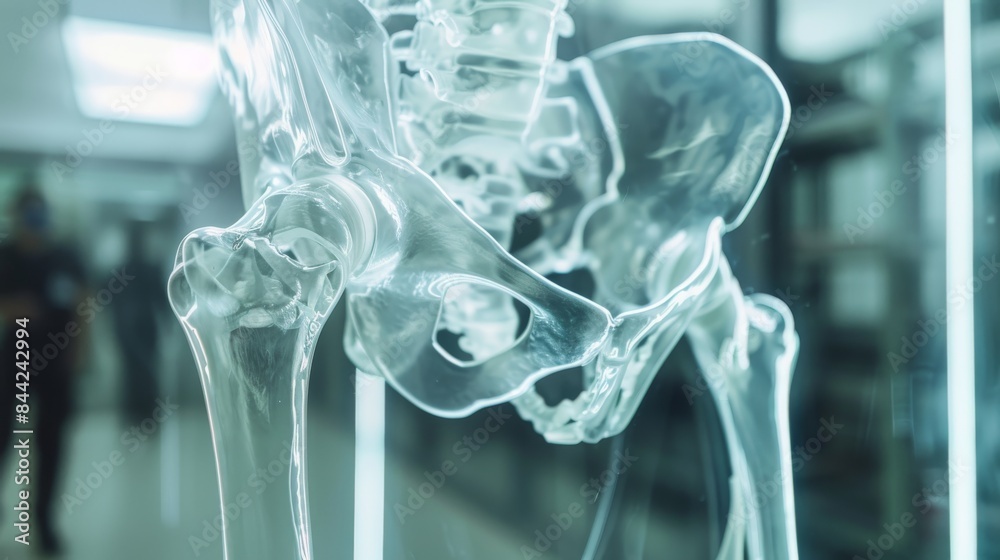A comprehensive x-ray of a real person's hip, showing transparent hip ...