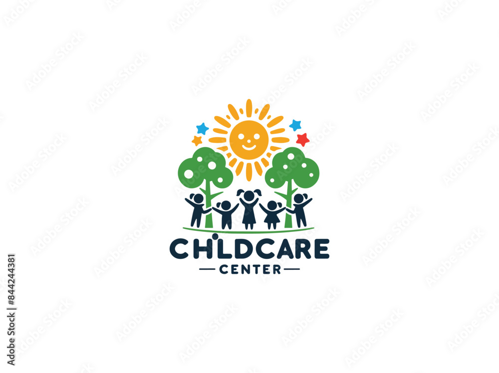 kids logo template, child care center, daycare logo, education logo ...