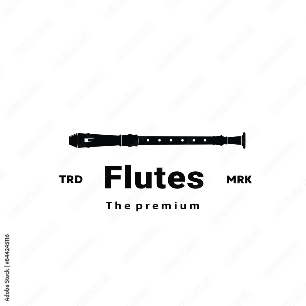 wind instrument logo illustration, flutes silhouette suitable for music ...