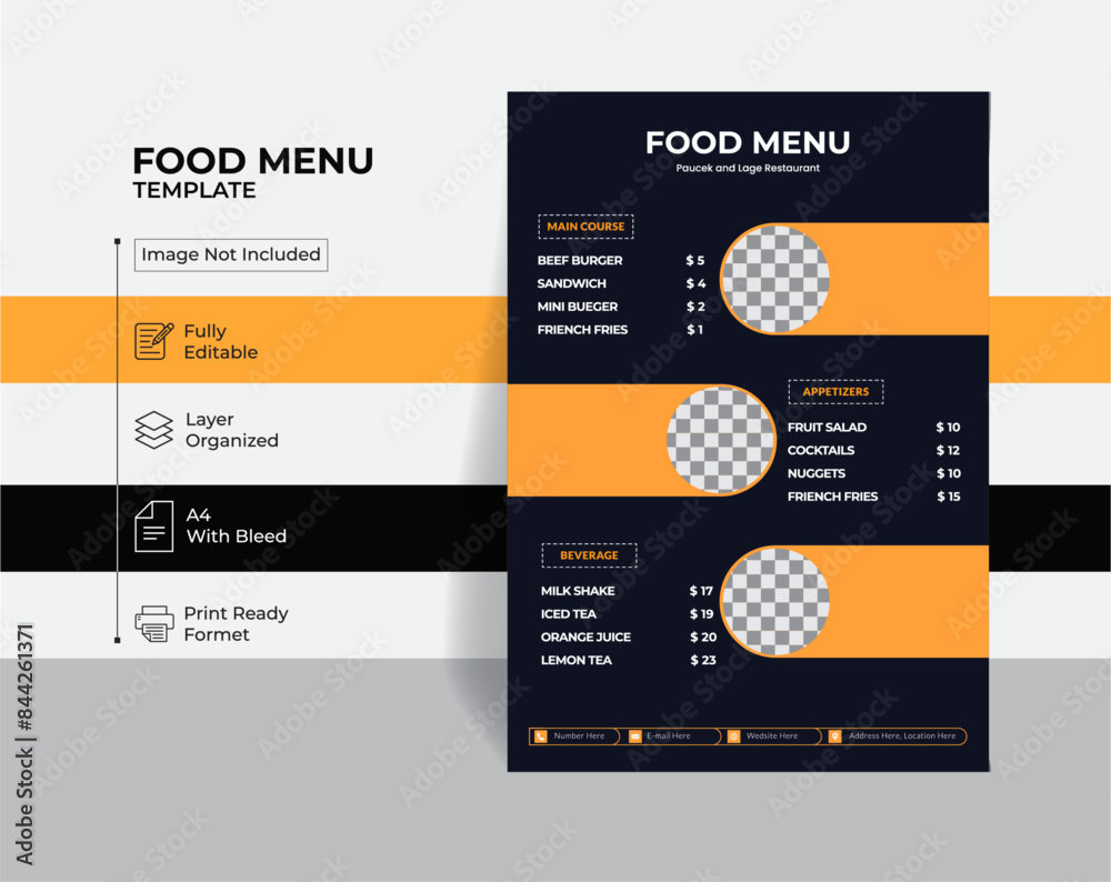 Professional Food Menu Design Template: Perfect for social media ...