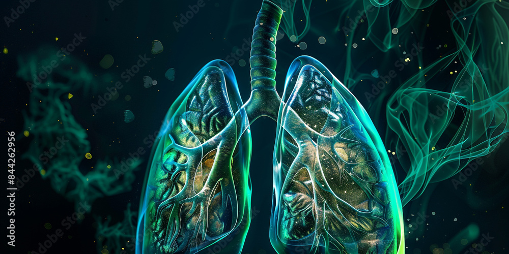Radiant Lungs A Glimpse Inside the Human Respiratory System Stock ...