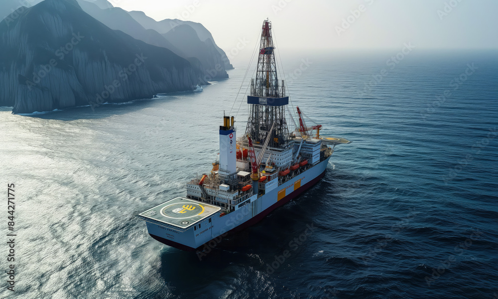 Offshore Oil Rig at Sunset: Deepwater Drilling Platform Stock Photo ...