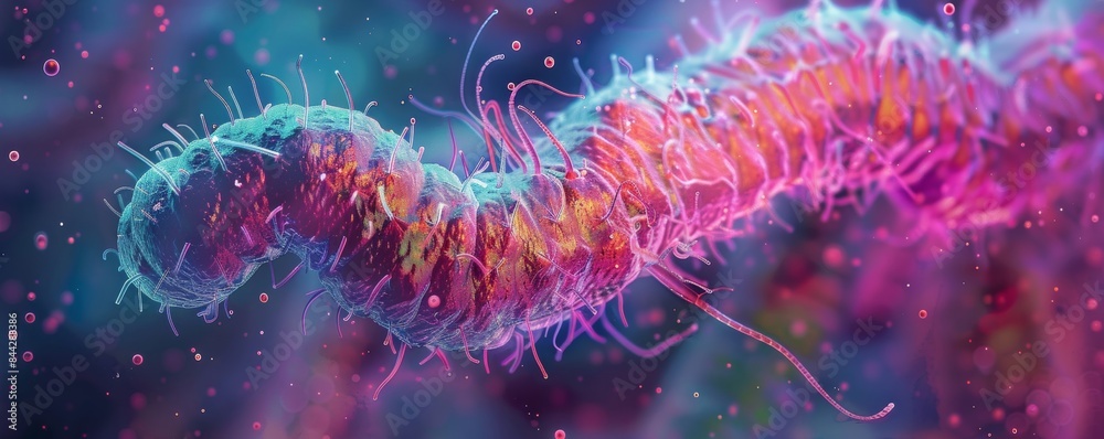 Poster, Foto Microscopic images of nematode worms reveal the detailed ...