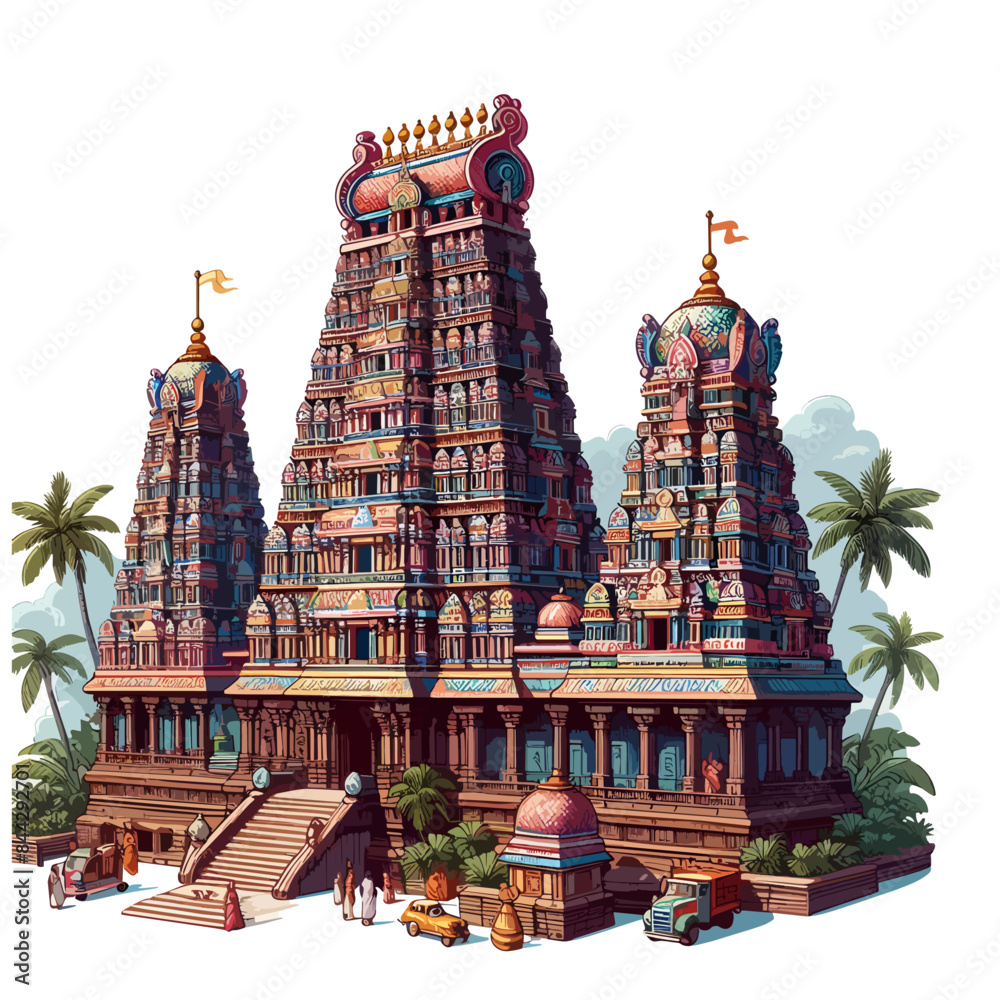 Meenakshi Amman Temple Tamil Nadu India Vector illustration vector de ...