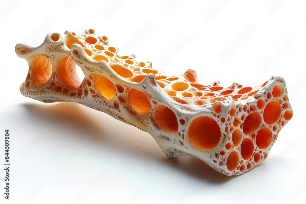 A detailed plastic model of bone marrow, showing its position within ...