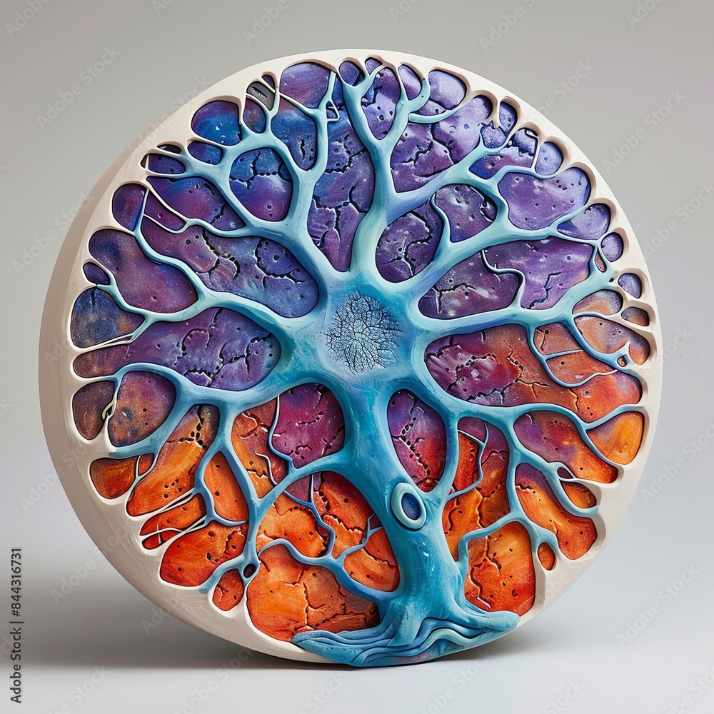 detailed clay sculpture depicting the complex web of neuronal ...