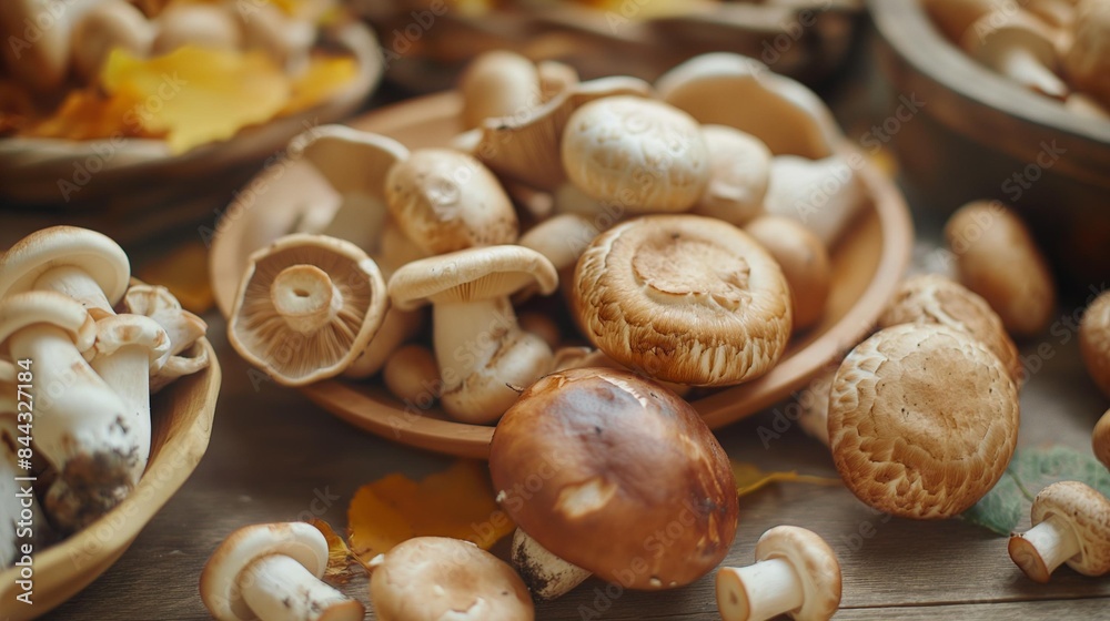 AI generator images of various types of mushrooms Stock Photo | Adobe Stock
