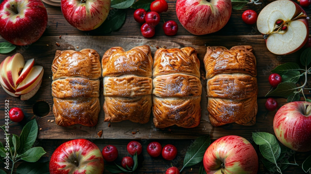 Chaussons aux Pommes: A display of Chaussons aux Pommes with their ...