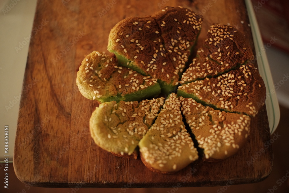 Kuih Bakar Kemboja from top view, traditional malay food, sweets ...