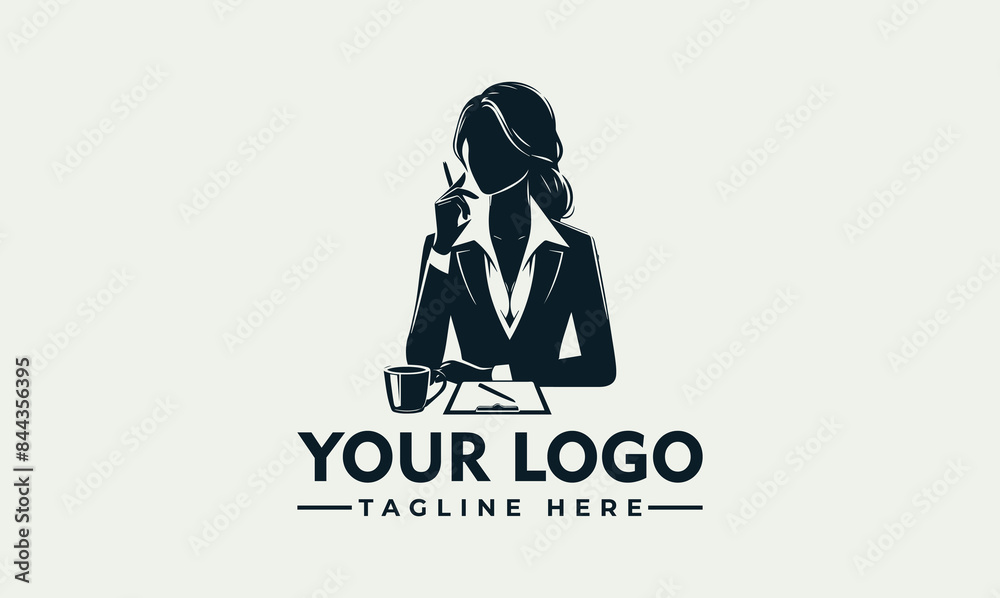 Vetor de Office Woman Business Vector Logo A Timeless Design for ...