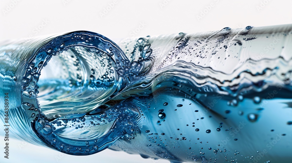 Detailed image showing a cross-sectional view of a pipe with liquid ...