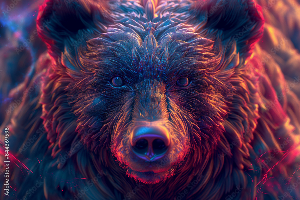 Bear's head, the mysterious world of wild animals Bear t-shirt design ...