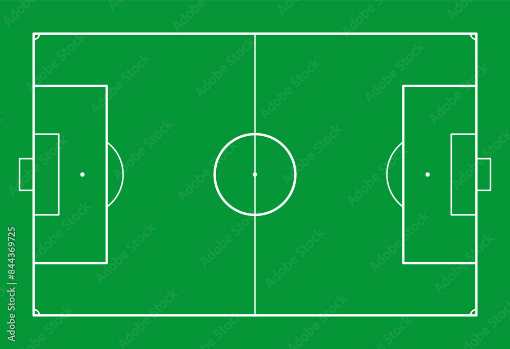 Football pitch. Soccer field line style. Black outline court and ...