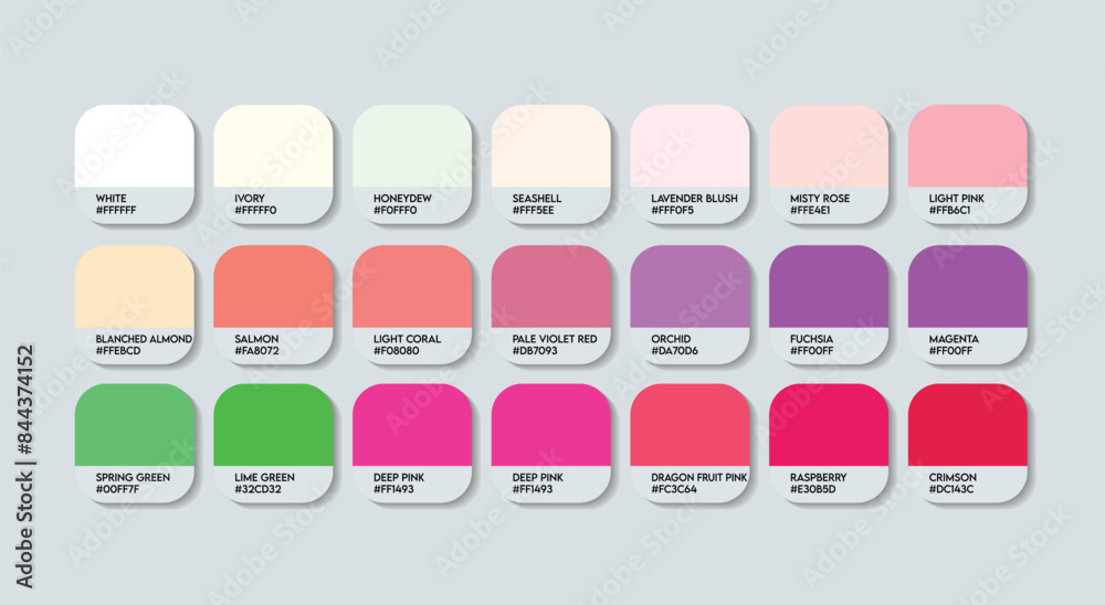 Dragon Fruit Color Palette, Dragon Fruit Color Guide Palette with Color ...