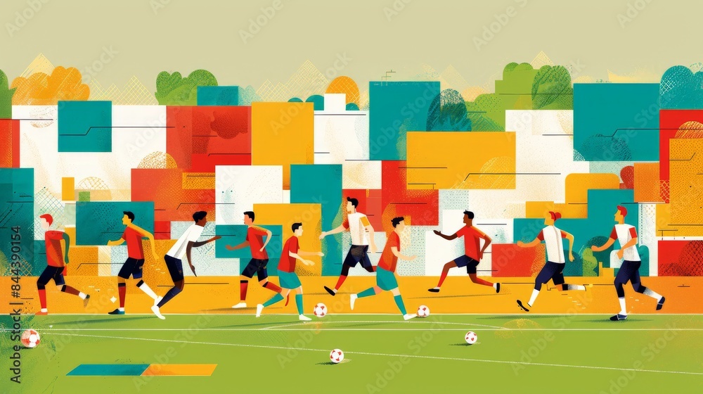 Minimalist illustration of Euro 2024 sportsmanship moments and ...