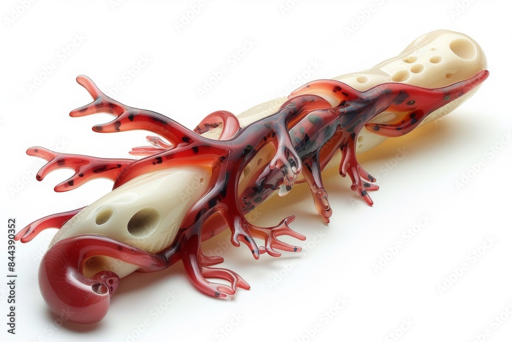 A plastic model of arteries, highlighting their structure, including ...