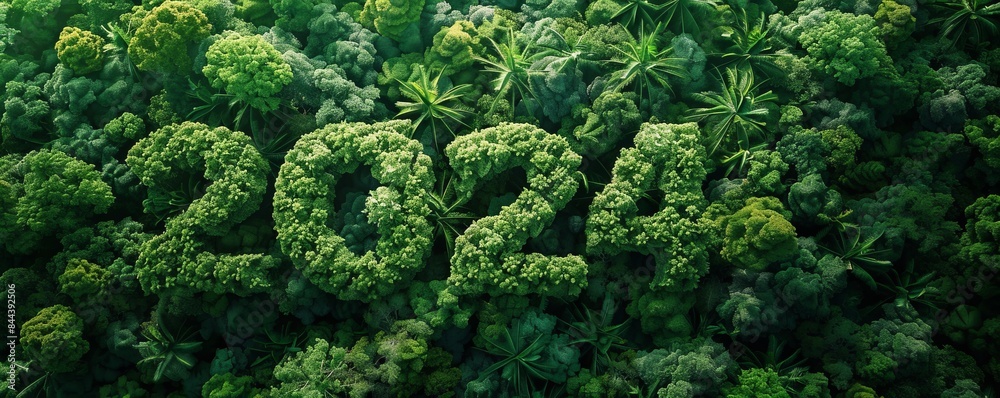 2024 New Year concept. Dense green forest with the year 2025 formed by ...