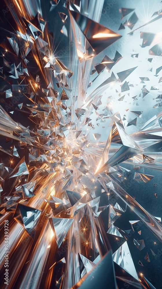 An explosion of prismatic triangles cascading like a waterfall ...