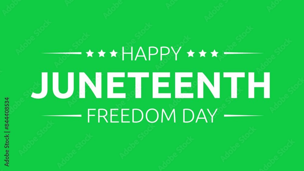 Juneteenth freedom day text with cinematic zoom animation in green ...