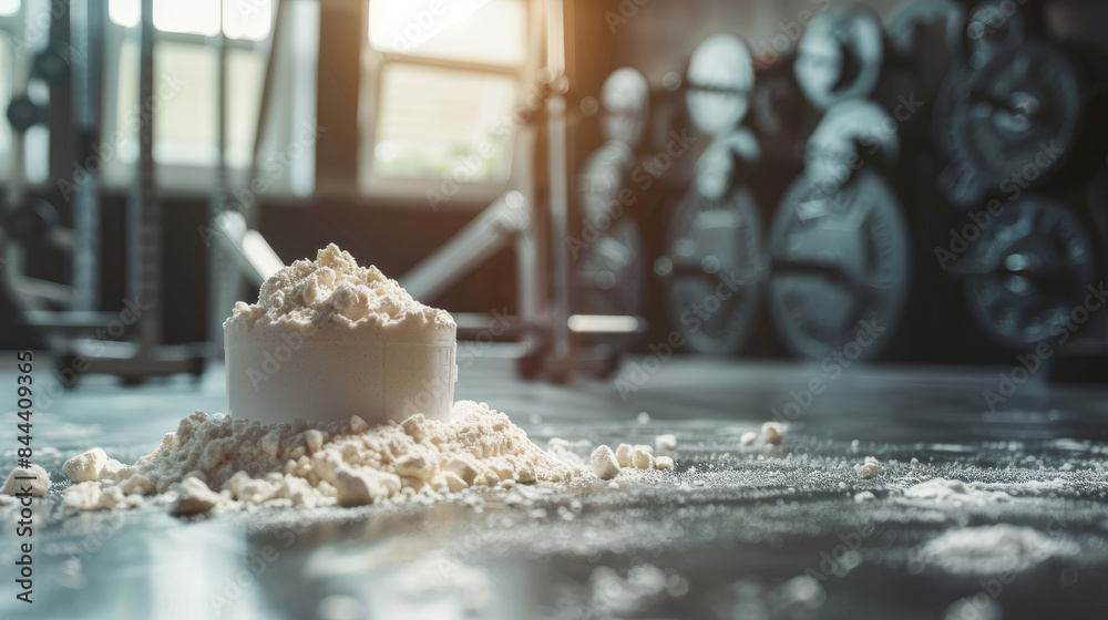 High-Performance Creatine Monohydrate Powder in Fitness GYM. Vital ...