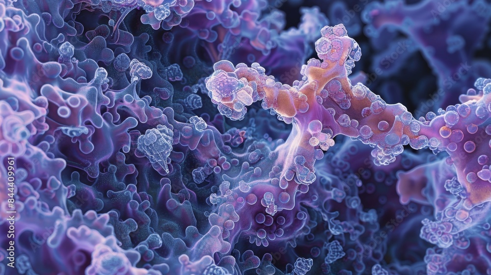 Scanning electron microscope image of transcription factor proteins ...