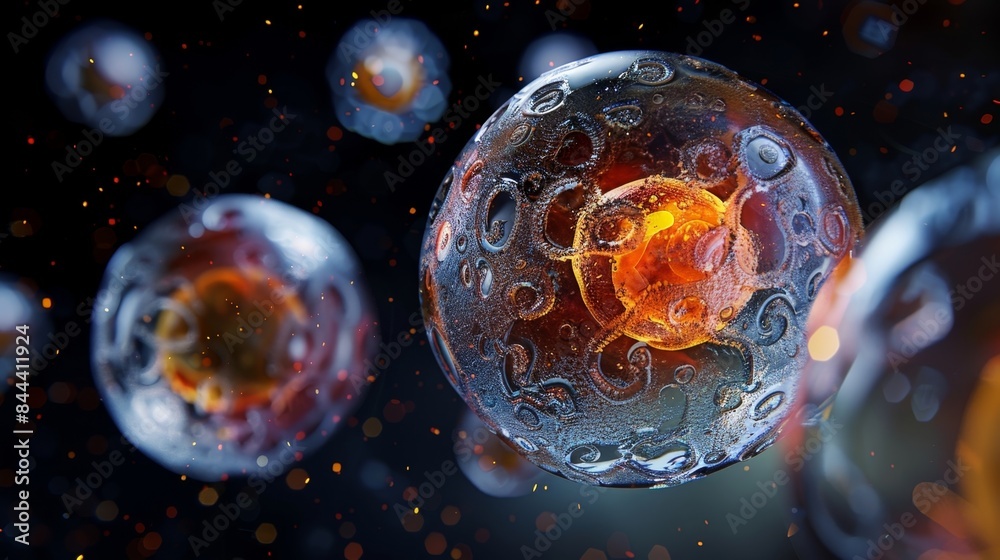 An upclose view of the recombined somatic cell and oocyte now fused ...