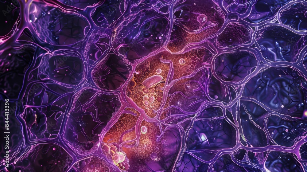 A highresolution image of an endocrine gland with its secretory cells ...