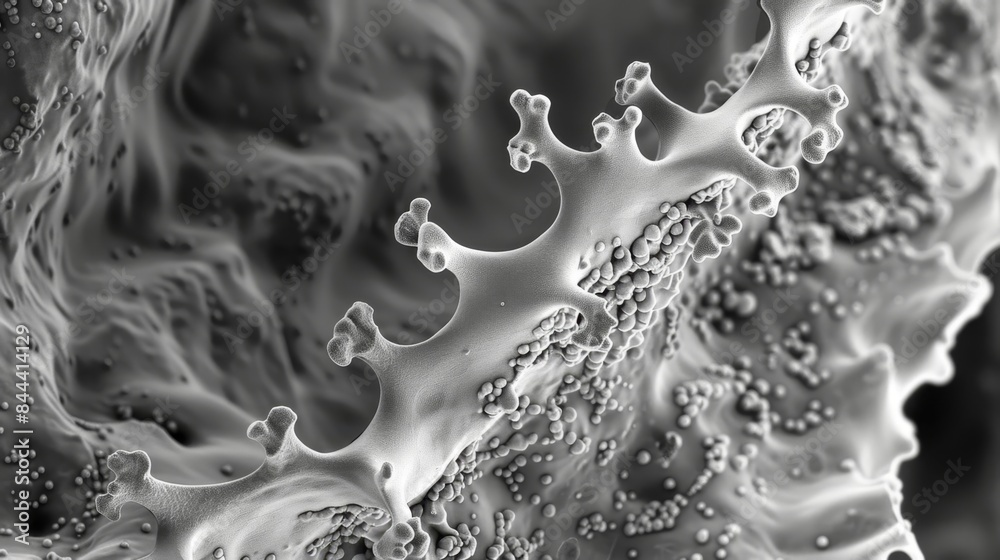 Scanning Electron Microscope Image Of A Of Cells Demonstrating The Ubiquitous Presence Of The