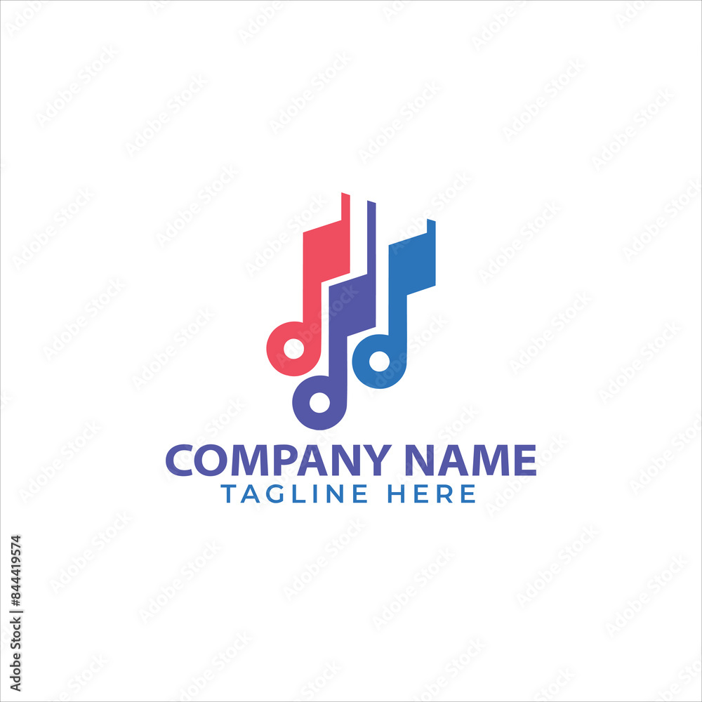 Guitar Music Note Logo Vector Illustration . note guitar logo vector ...