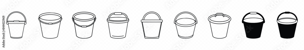 bucket flat icon, Bucket icon designed in a solid style on transparent ...