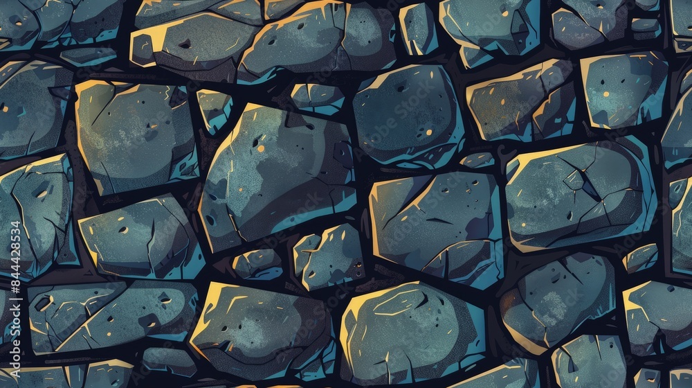 Seamless stone wall texture, 2d game stone texture, cartoon seamless ...