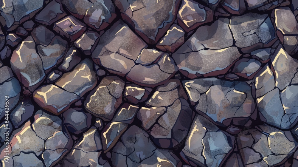 Seamless stone wall texture, 2d game stone texture, cartoon seamless ...