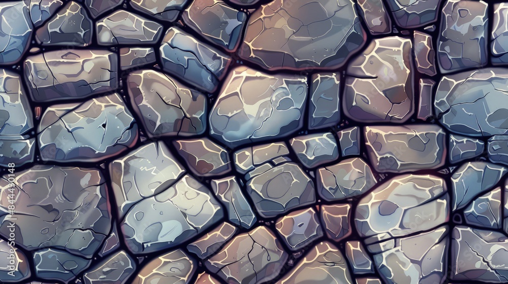 Seamless stone wall texture, 2d game stone texture, cartoon seamless ...