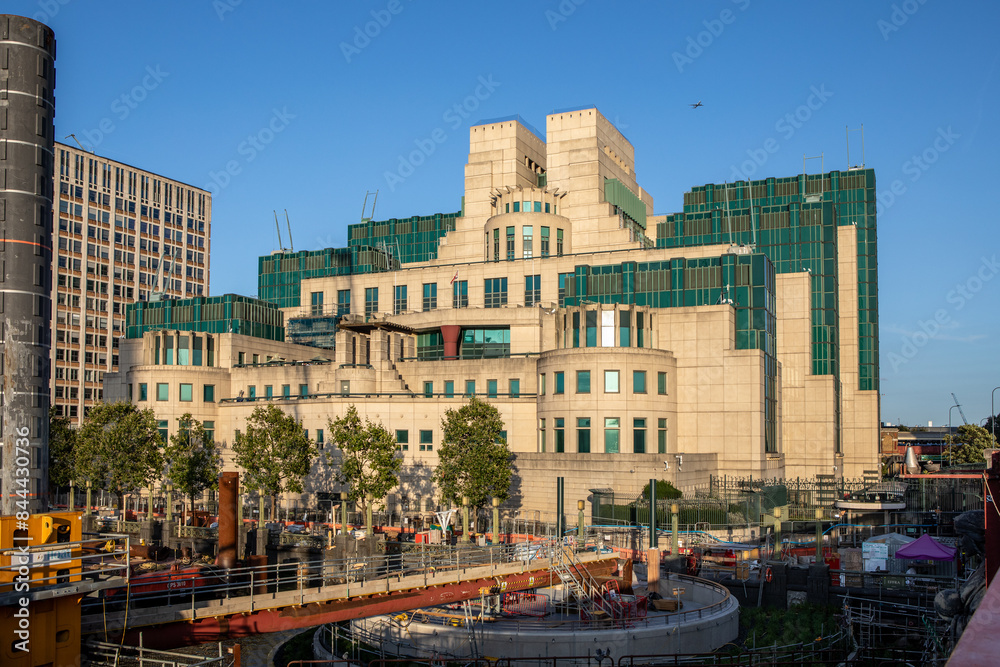 London, England – August 2023. The SIS Building, also called the MI6 ...