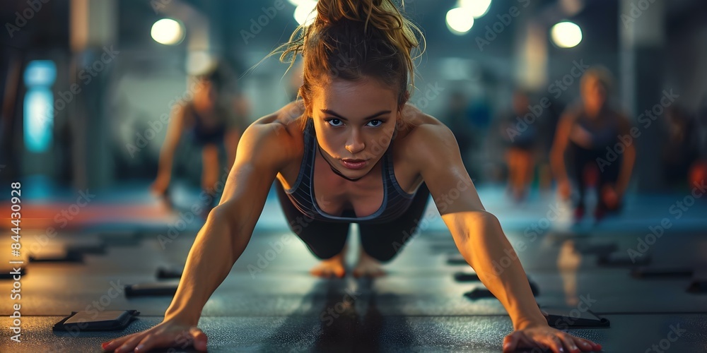 Energetic challenging workout combining cardio strength flexibility and ...