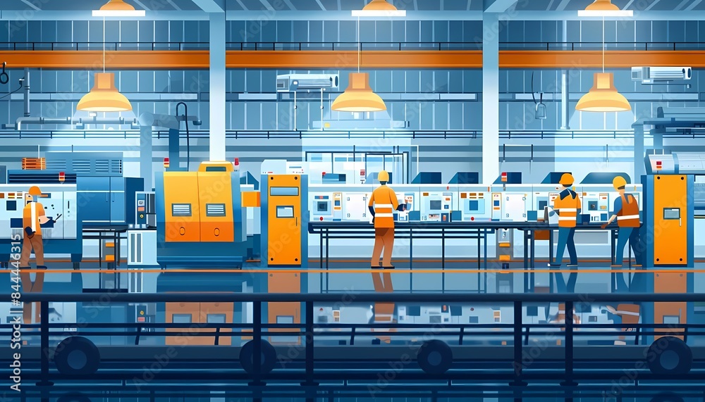 Flat design of lean manufacturing with gemba walks, process observation ...