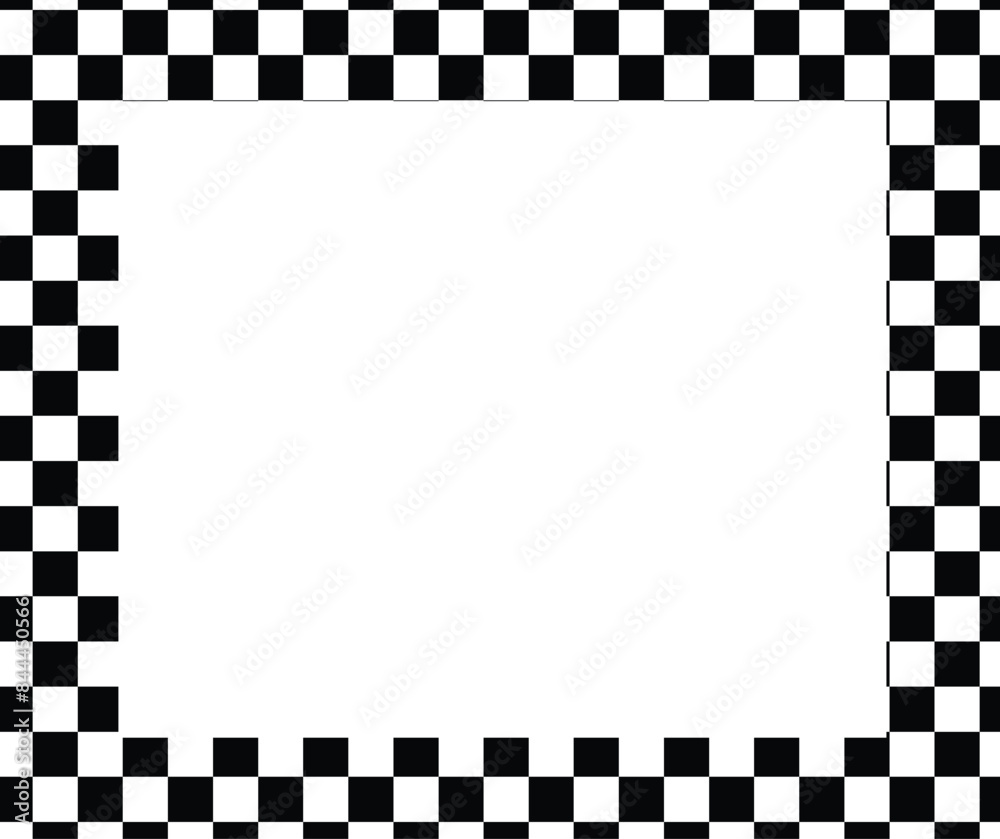 Rectangle frame with checkered print on borders. Rectangular vignette ...