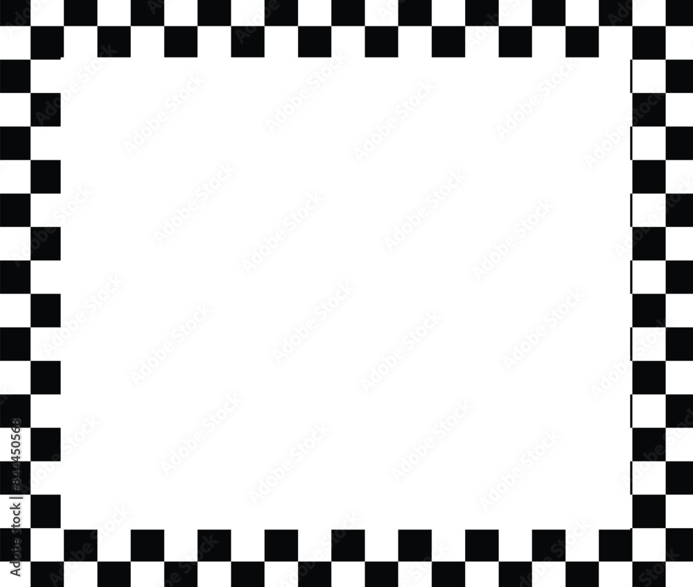Rectangle frame with checkered print on borders. Rectangular vignette ...