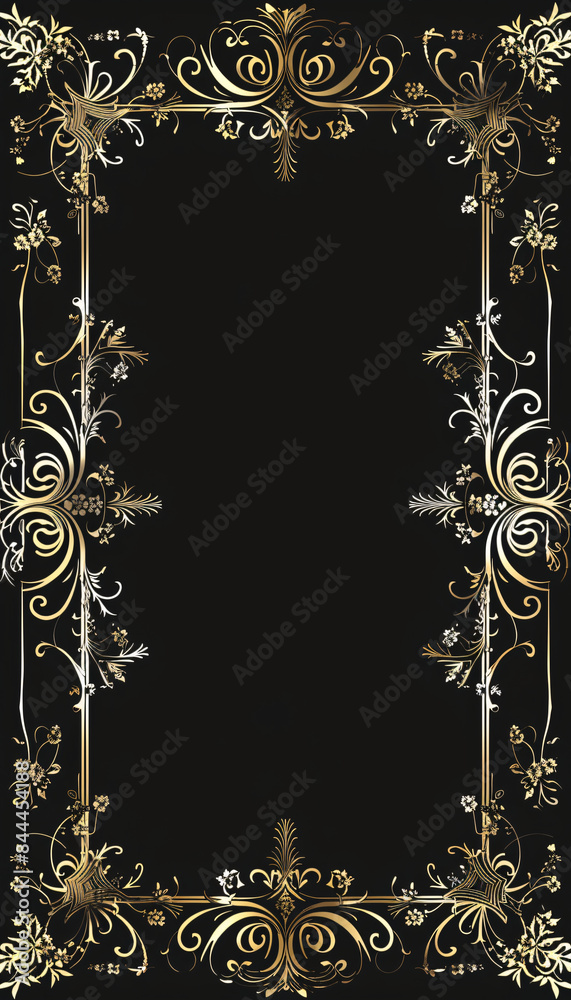 minimal luxury pattern book cover border frame for card, background ...