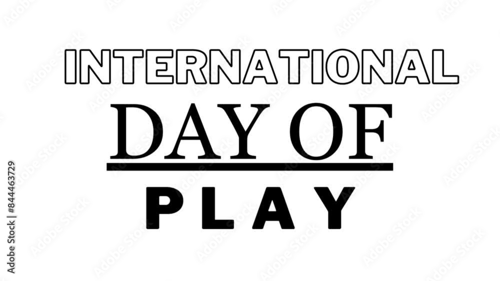International Day of Play, White Background Video Animation Stock Video ...