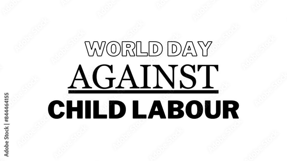 World Day Against Child Labour, White Background Video Animation vídeo ...