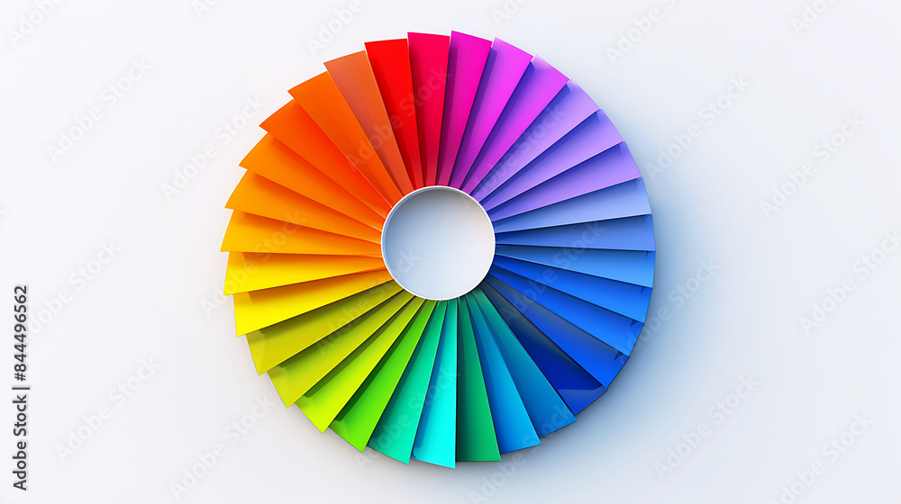 Color wheel with color sample swatches. A color palette guide circle ...
