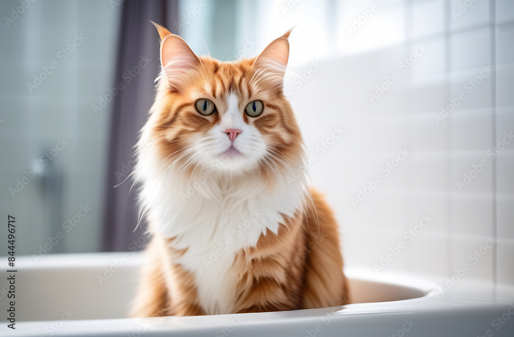 Canadian Sphinx art. Hairless cat. A happy cat bathes. Sphinx on a ...