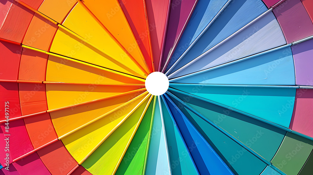Color wheel with color sample swatches. A color palette guide circle ...