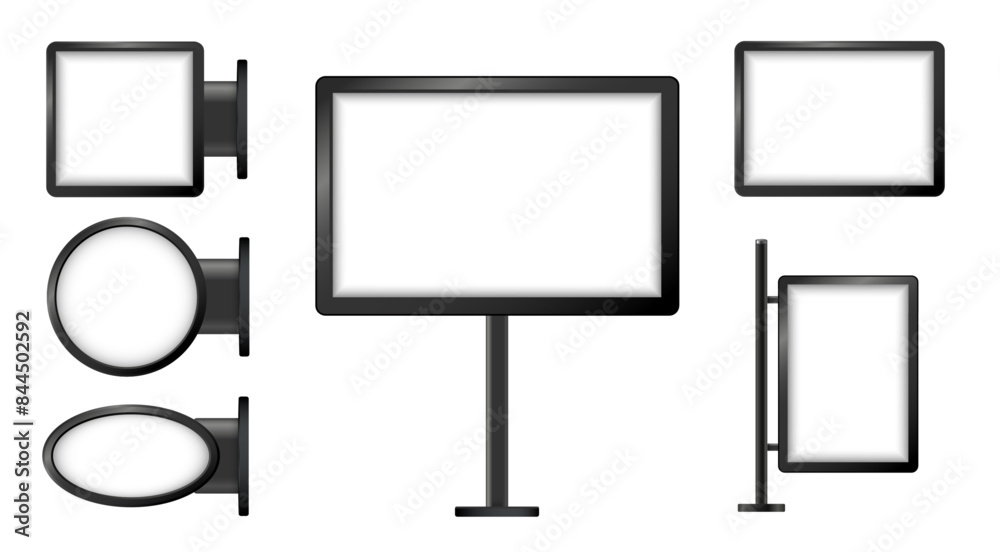 Street sign hanging mounted illuminated lightbox isolated on ...